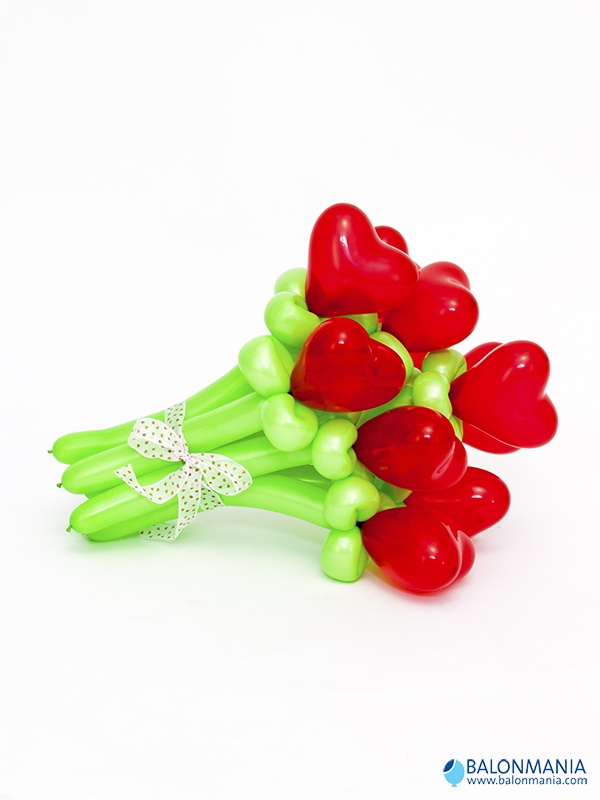 Balon dekoracija "Buket 10 srca" standardna - Baloni za rođendan